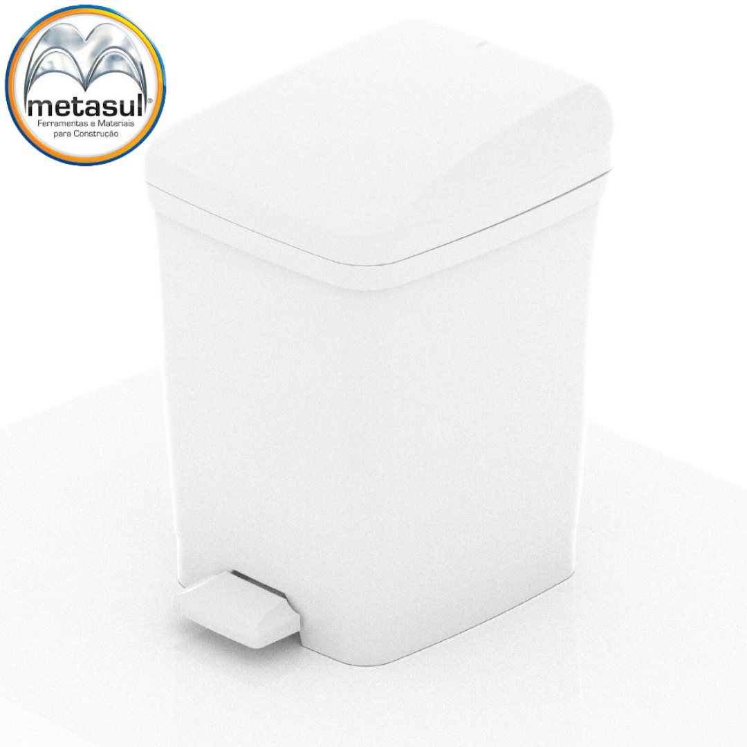 Lixeira com Pedal 9 Litros Plástica Metasul Cores - MEU APE STORE
