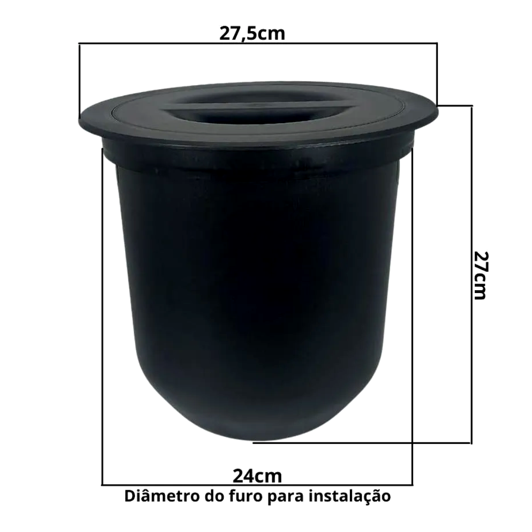 Lixeira De Embutir Redonda Resistente Metasul 8L - MEU APE STORE